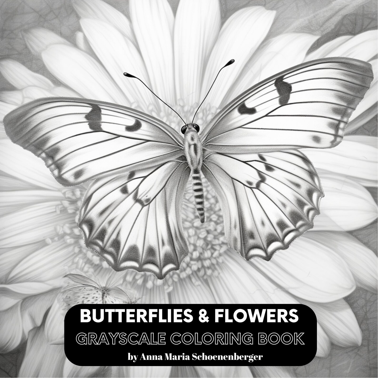BUTTERFLIES & FLOWERS - 50 Grayscale Coloring Pages - Etsy