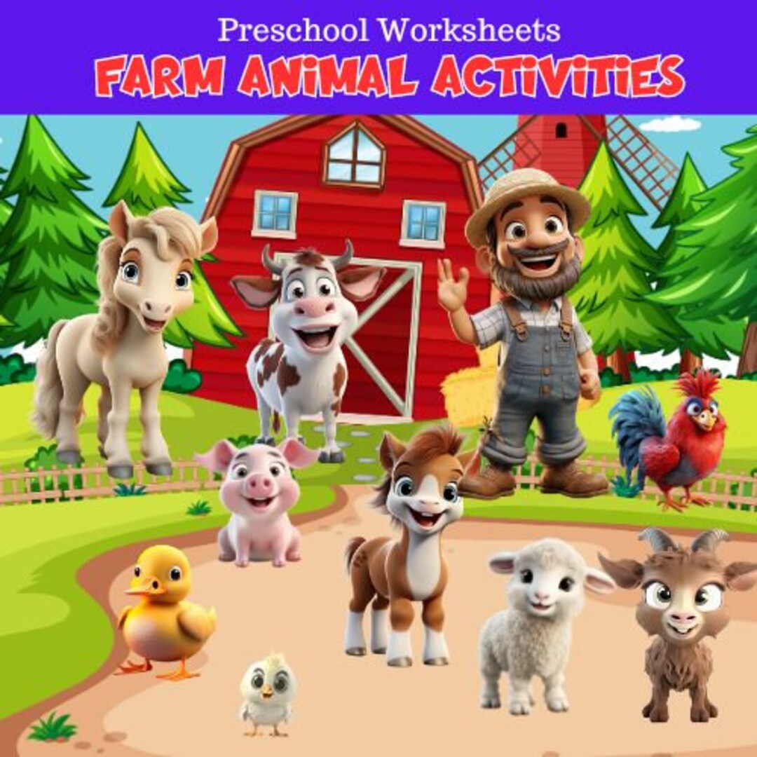 FARM ANIMAL ACTIVITIES for Prek, Preschool, Kindergarten Morning Work ...