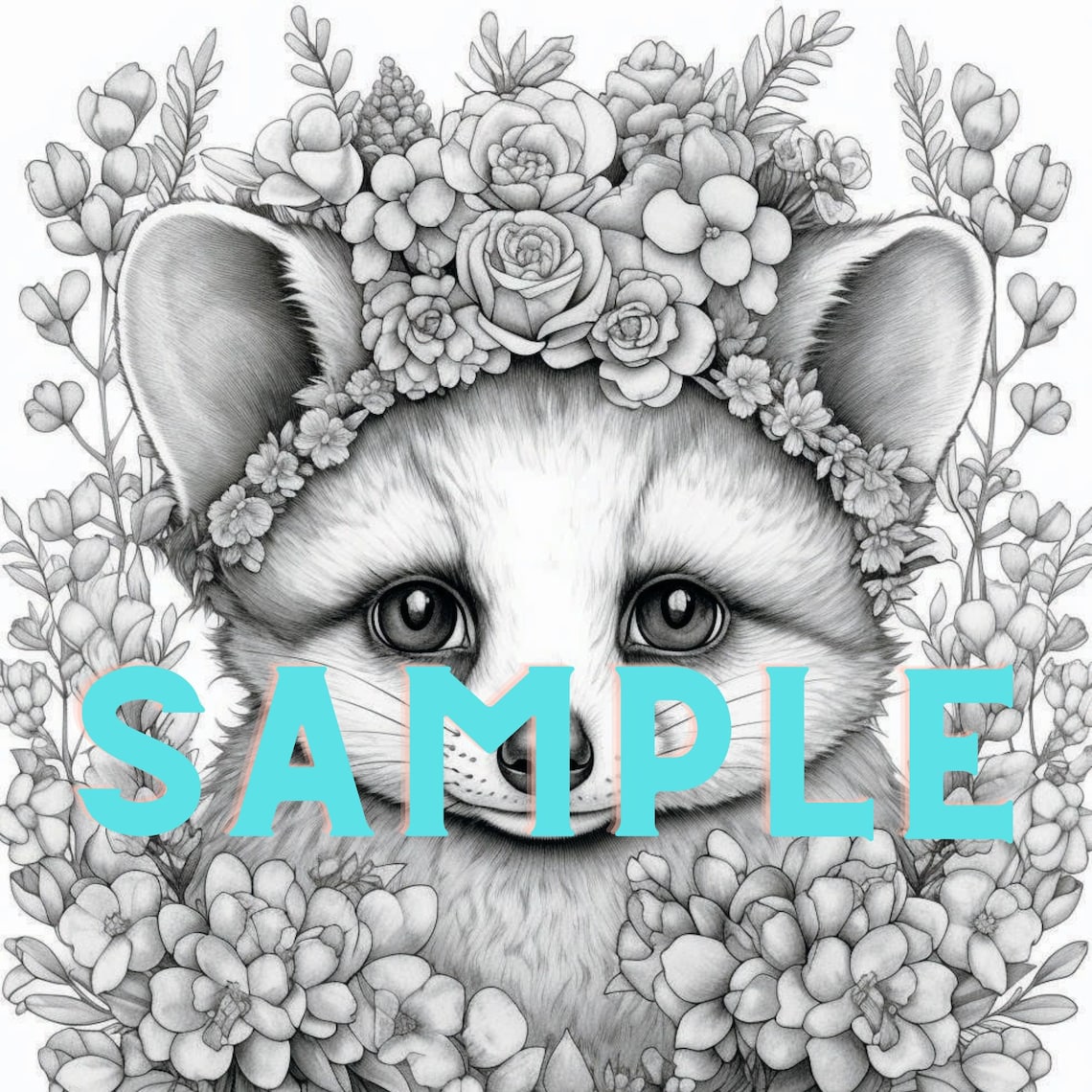BOHO ANIMALS 50 Grayscale Coloring Pages - Etsy