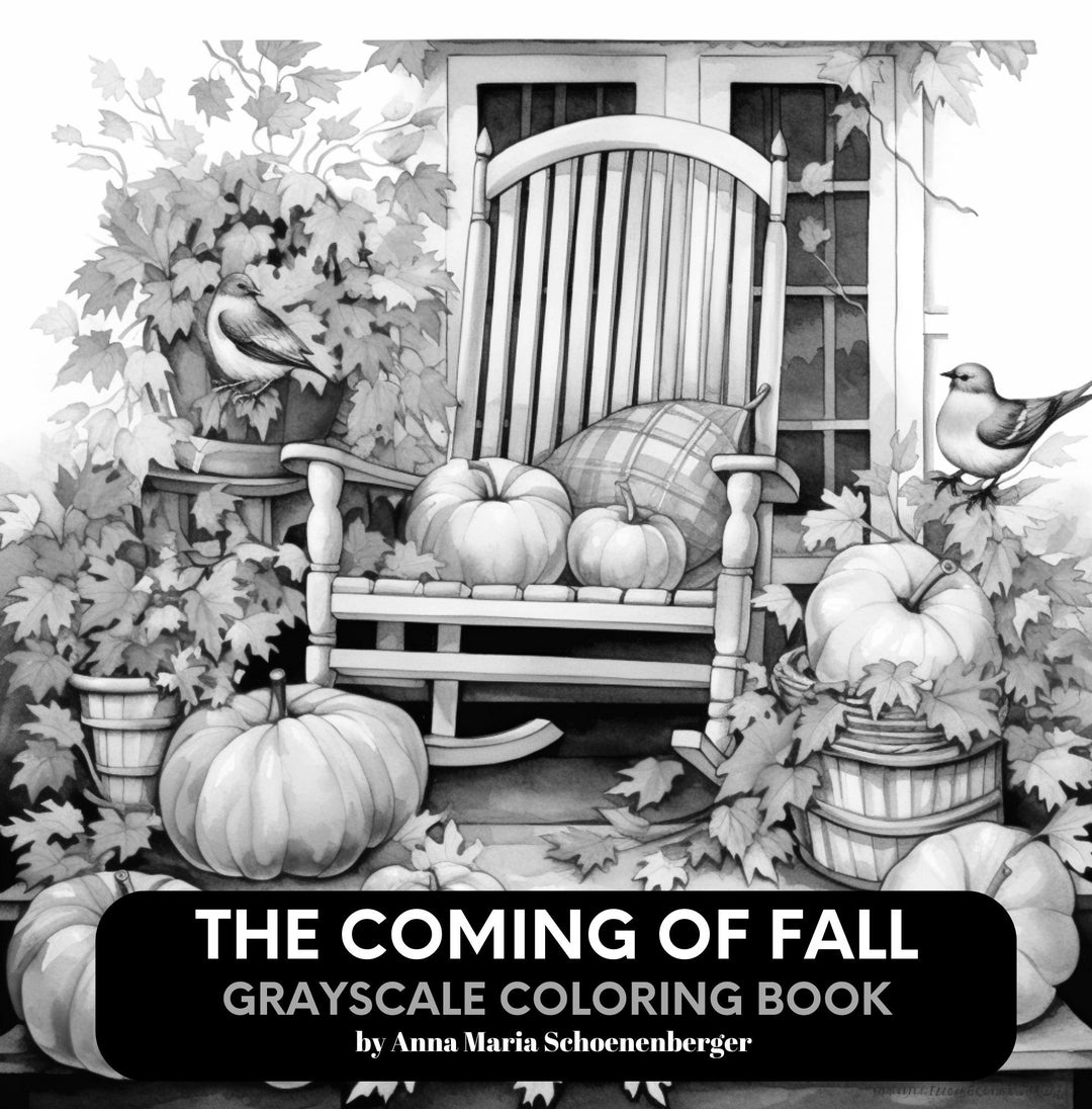 The Coming of Fall-50 Grayscale Coloring Pages - Etsy