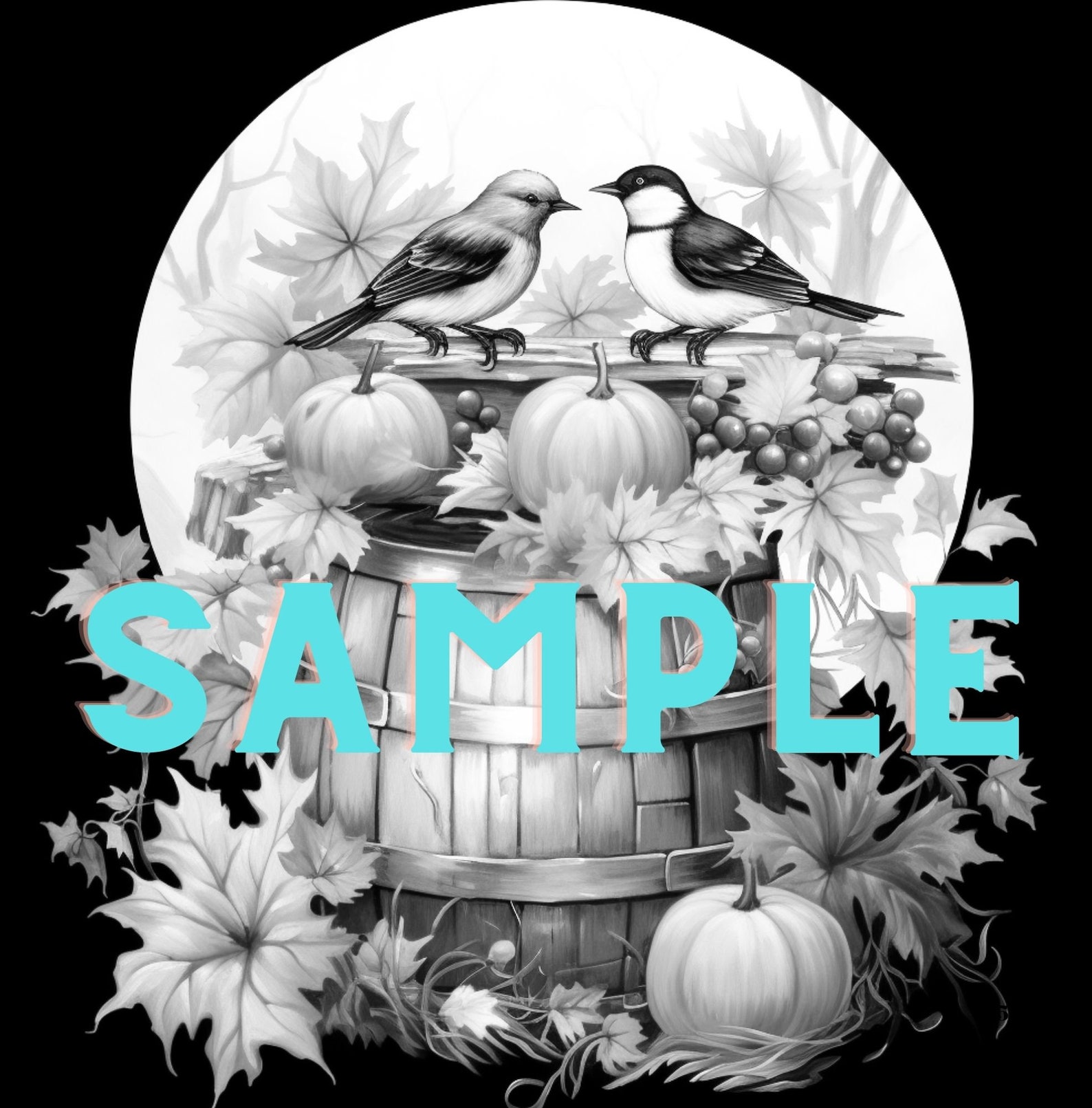 The Coming of Fall-50 Grayscale Coloring Pages - Etsy