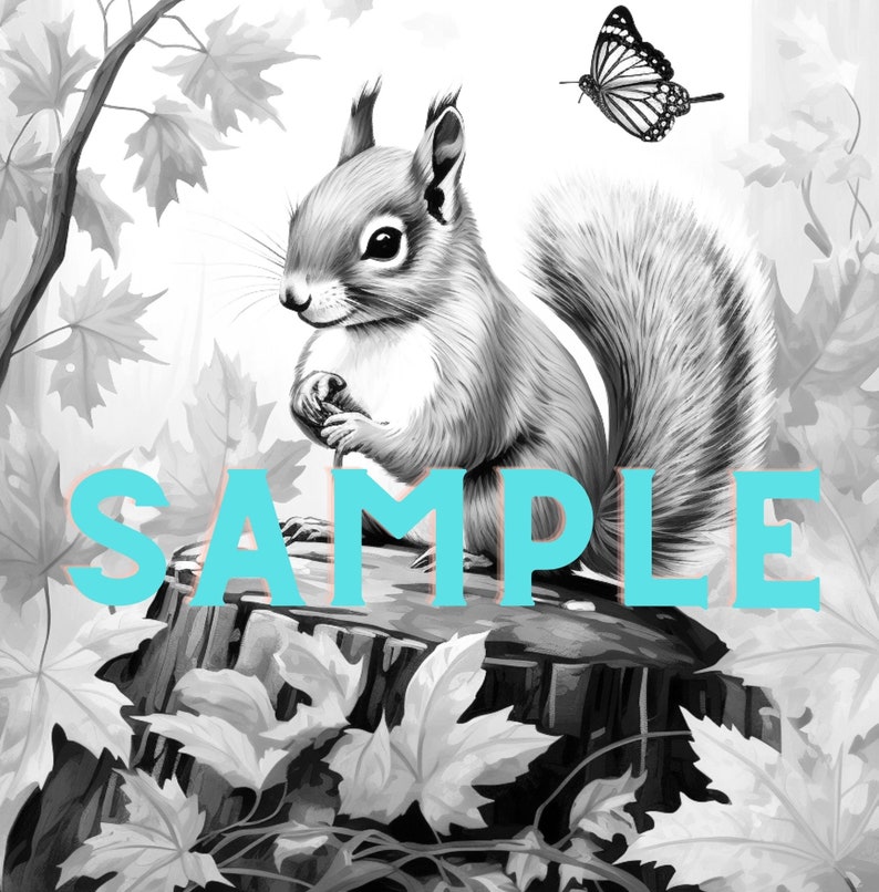 The Coming of Fall-50 Grayscale Coloring Pages - Etsy