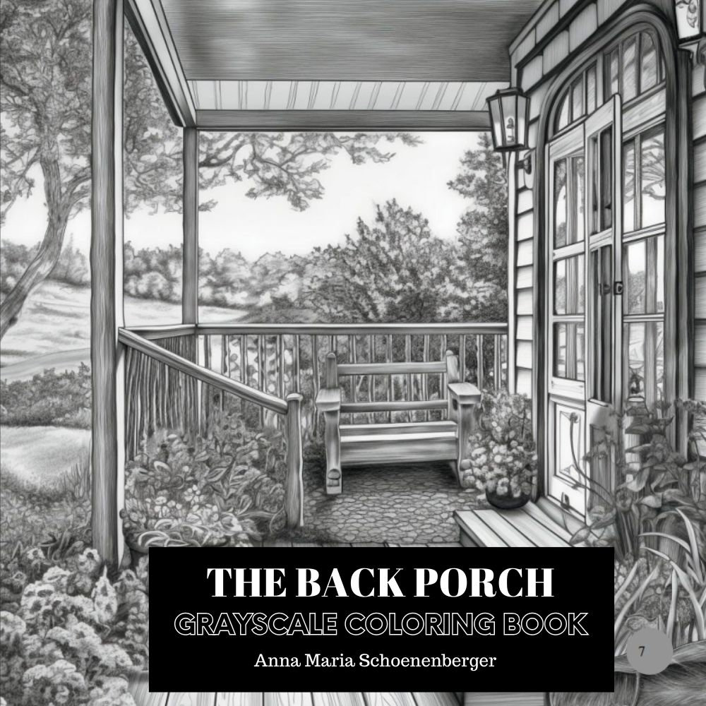 THE BACK PORCH - 50 Grayscale Coloring Pages - Etsy