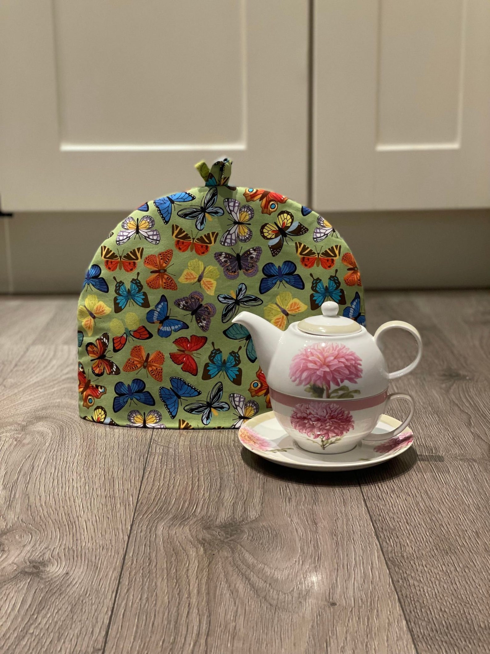 TEA COSY. Teapot Cover for a Retro Kitchen Green Blue Butterfly - Etsy