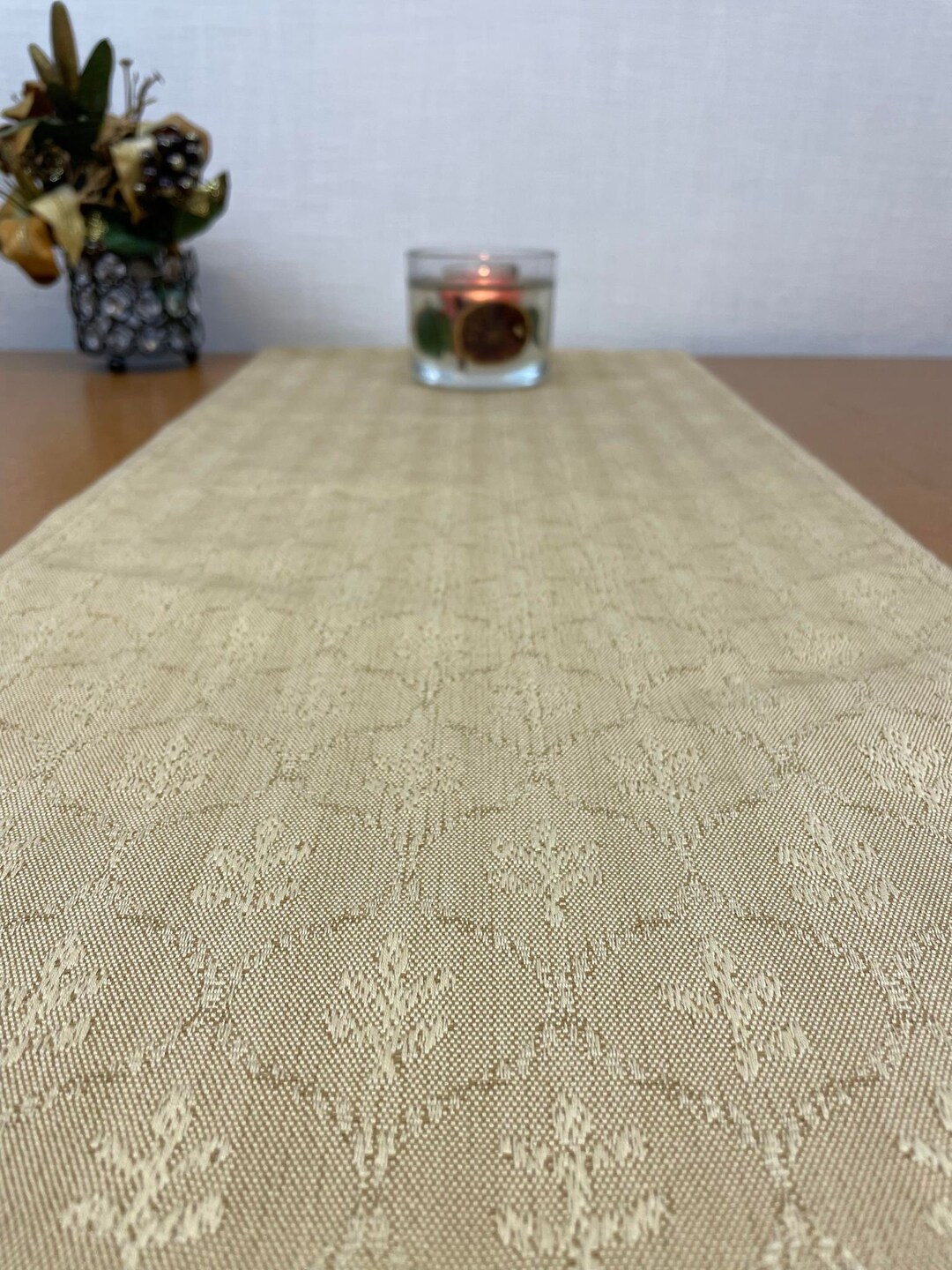150 Cm Long Table Runner Beige Table Decor - Etsy