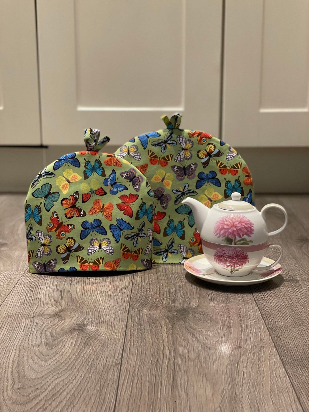 TEA COSY. Teapot Cover for a Retro Kitchen Green Blue Butterfly - Etsy
