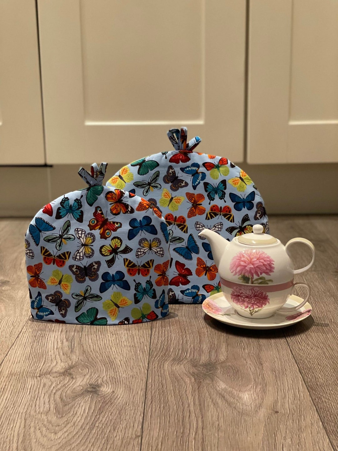 TEA COSY. Teapot Cover for a Retro Kitchen Green Blue Butterfly - Etsy