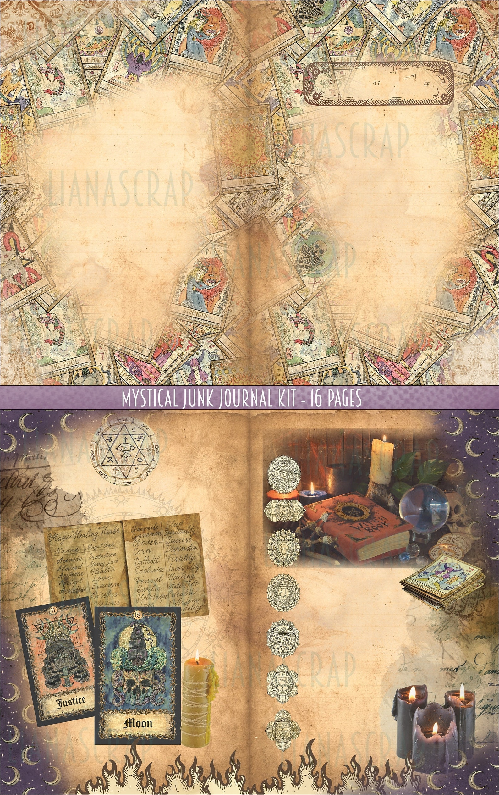 Mystical Junk Journal Digital Kit Printable Magic and Witch - Etsy