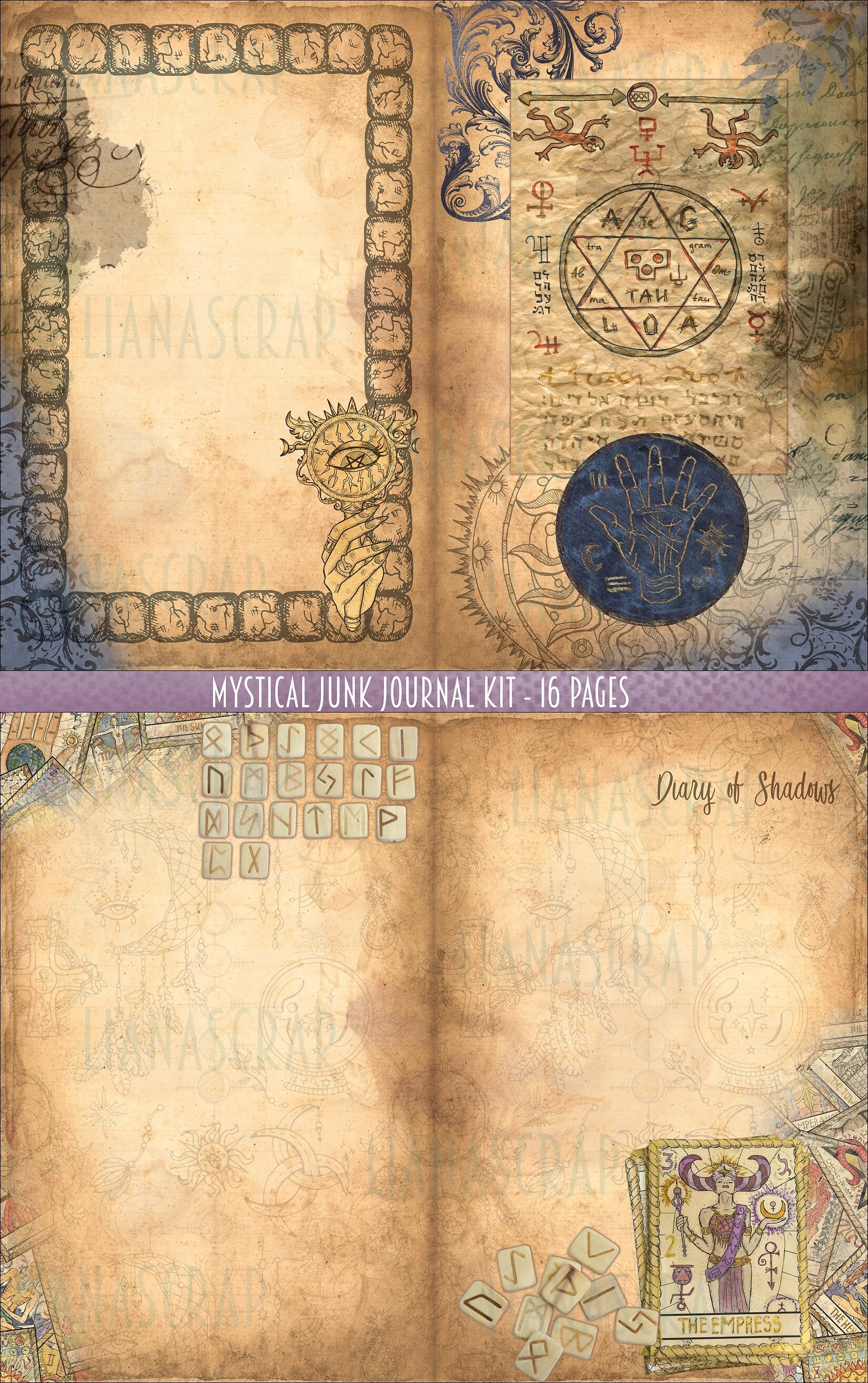 Mystical Junk Journal Digital Kit Printable Magic and Witch - Etsy