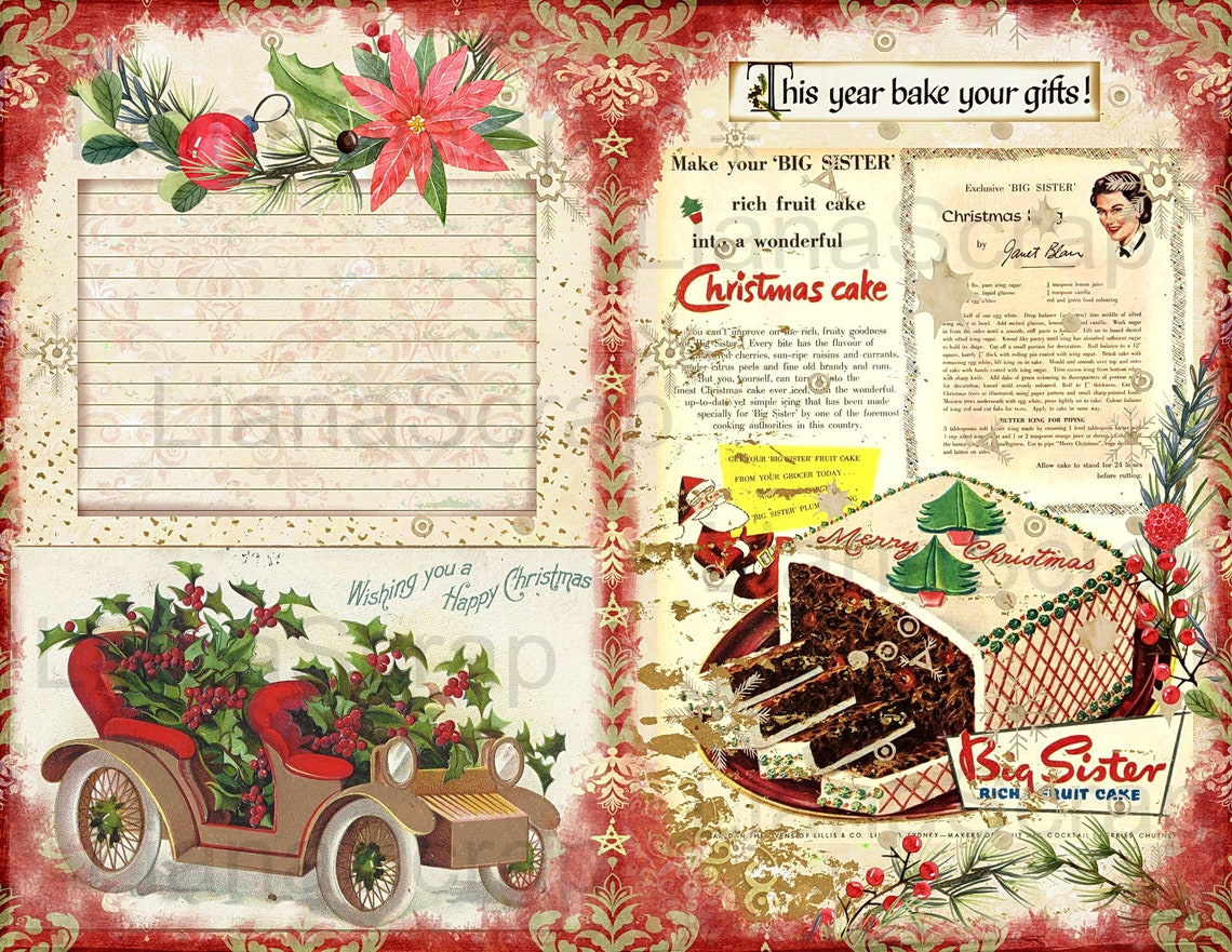 Christmas Story Digital Junk Journal Kit Christmas Collage | Etsy