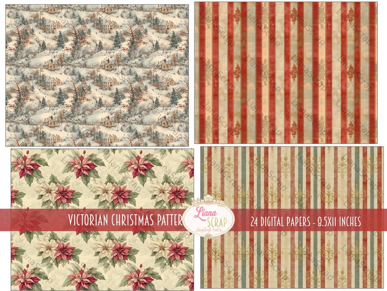 Victorian Christmas Paper, Junk Journal Kit (PDF) - Etsy Canada