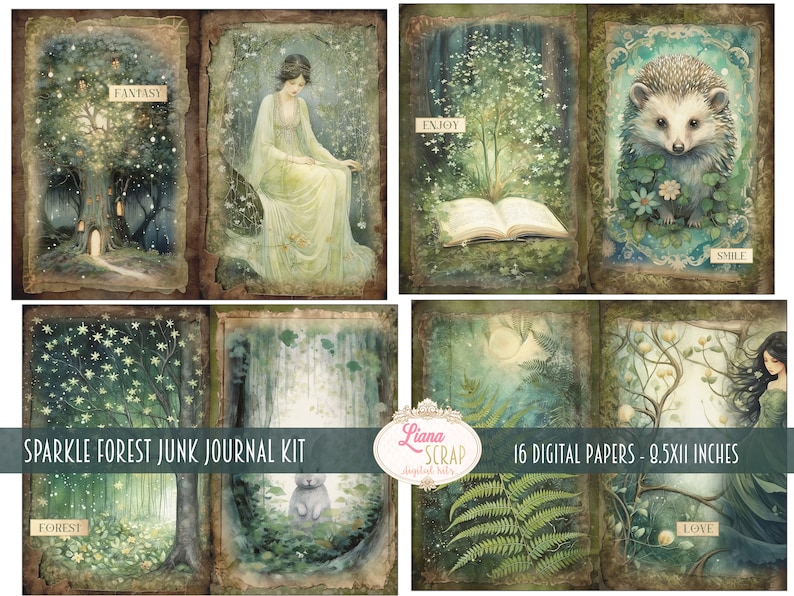 Sparkle Forest Junk Journal Kit, Enchanted Printables (PDF) - Etsy UK