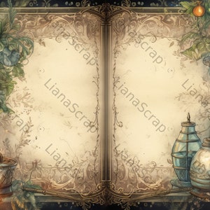 Basic Night Potions Digital Paper for Junk Journals, Old Paper Digital ...
