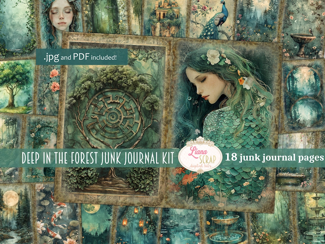 Deep in the Forest Junk Journal Digital Kit Printable, Enchanted Forest ...