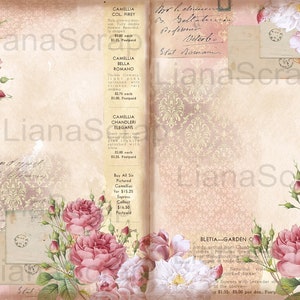 Pink Roses Junk Journal Digital Kit Printable, Flowers and Roses ...