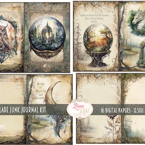 Sylvan Glade Junk Journal Kit, Fantasy Collage Printables, Fantasy Kit ...
