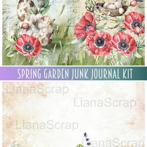 Spring Garden Junk Journal Digital Kit Printable, Spring Flowers and ...
