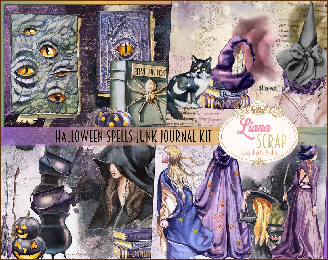 Halloween Spells Digital Kit Printable Magic and Witches - Etsy