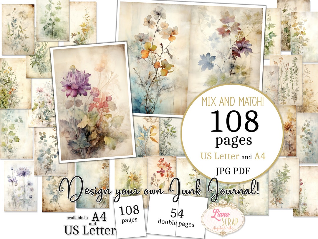 Junk Journal - Ancient Herbs - US Letter and A4 Size, Mix and Match ...