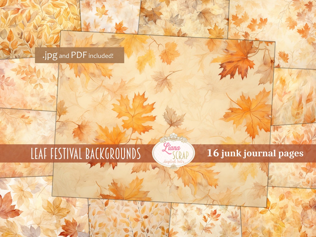 Autumn Leaves Junk Journal Paper, Collage Background (PDF) - Etsy