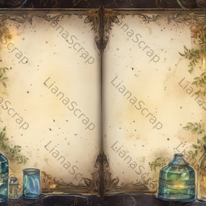 Basic Colorful Potions Digital Paper for Junk Journals, Old Paper ...