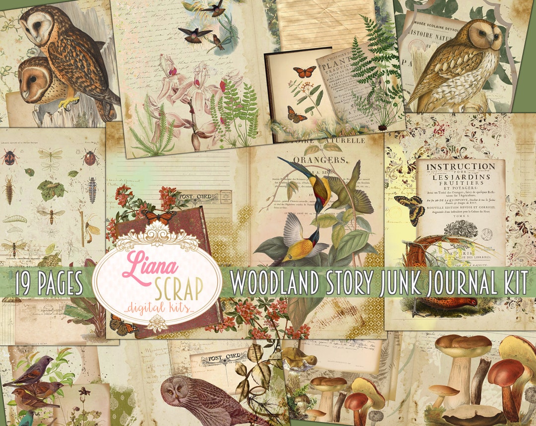 Woodland Story Botanical and Nature Junk Journal Digital Kit Printable ...