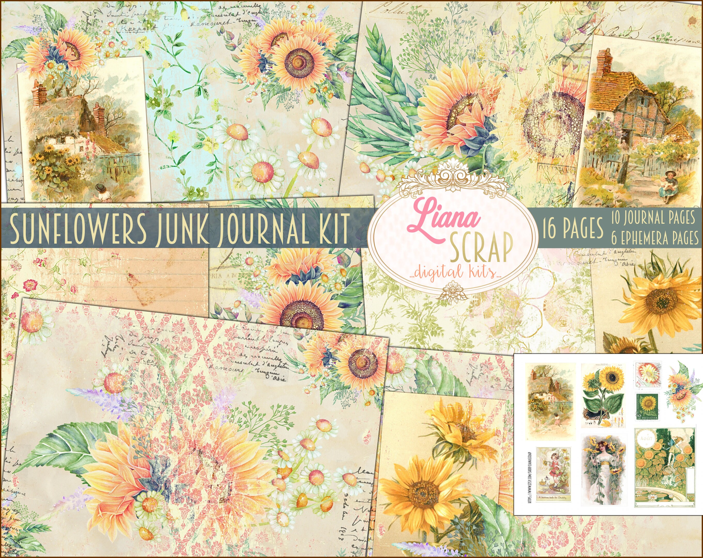 Digital Kit Printable Ephemera Kit Vintage Ephemera Kit Printable ...