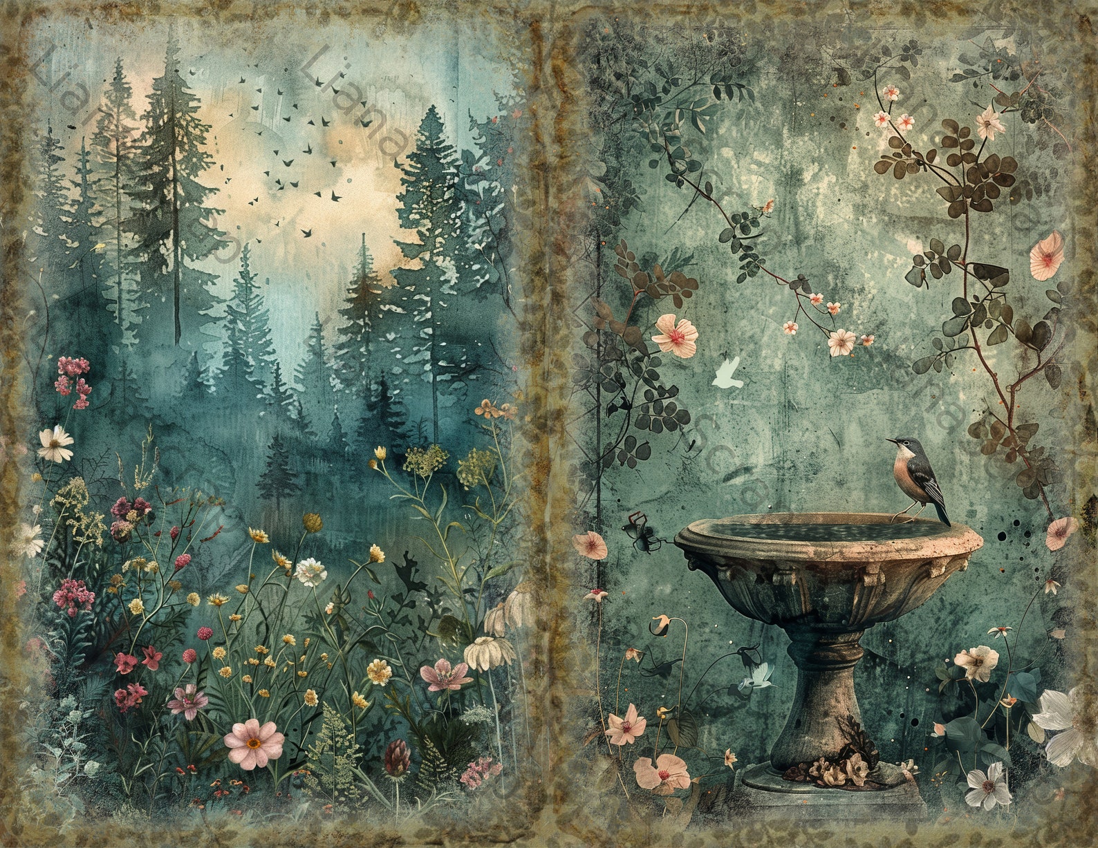 Deep in the Forest Junk Journal Digital Kit Printable, Enchanted Forest ...