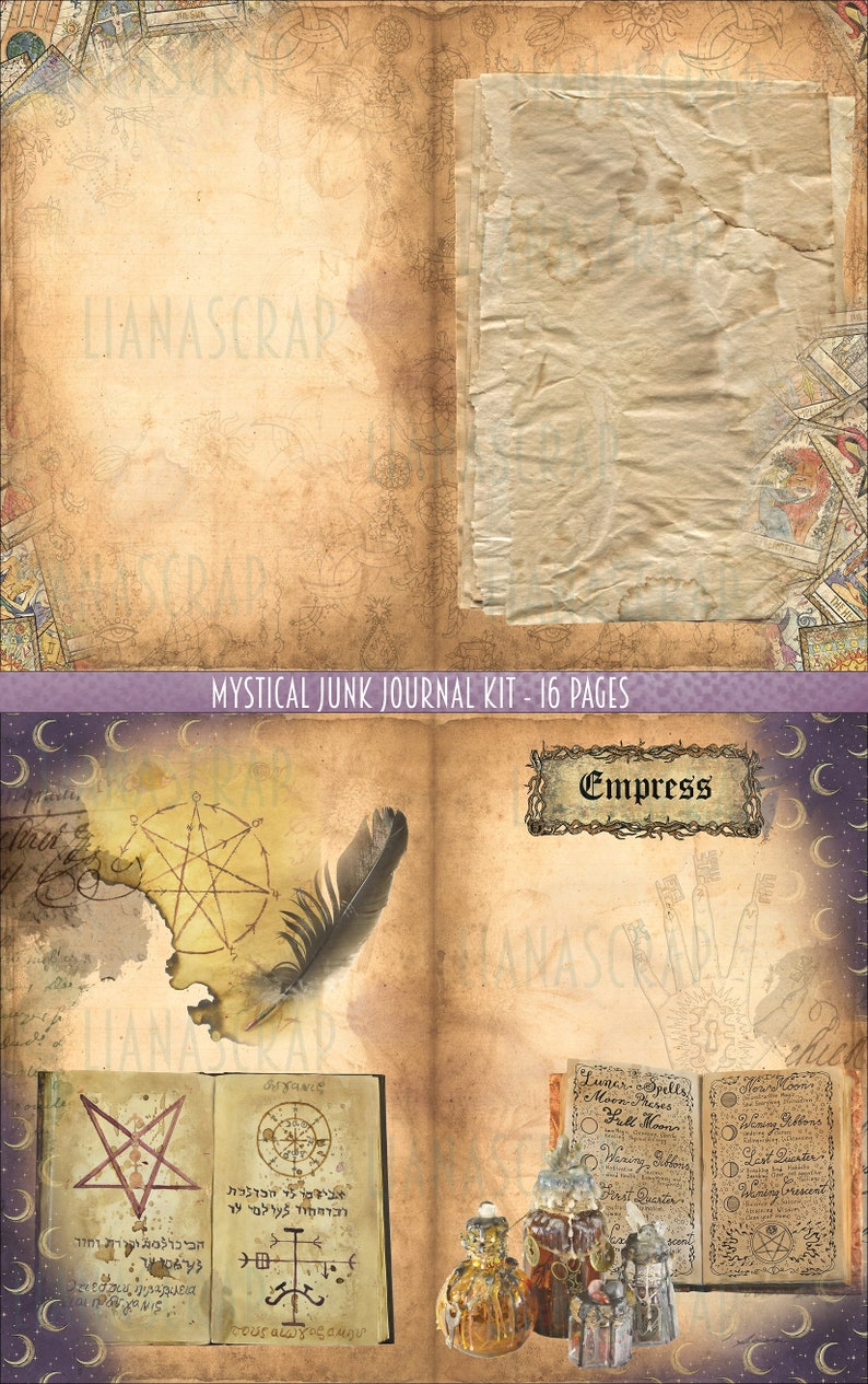 Mystical Junk Journal Digital Kit Printable Magic and Witch - Etsy