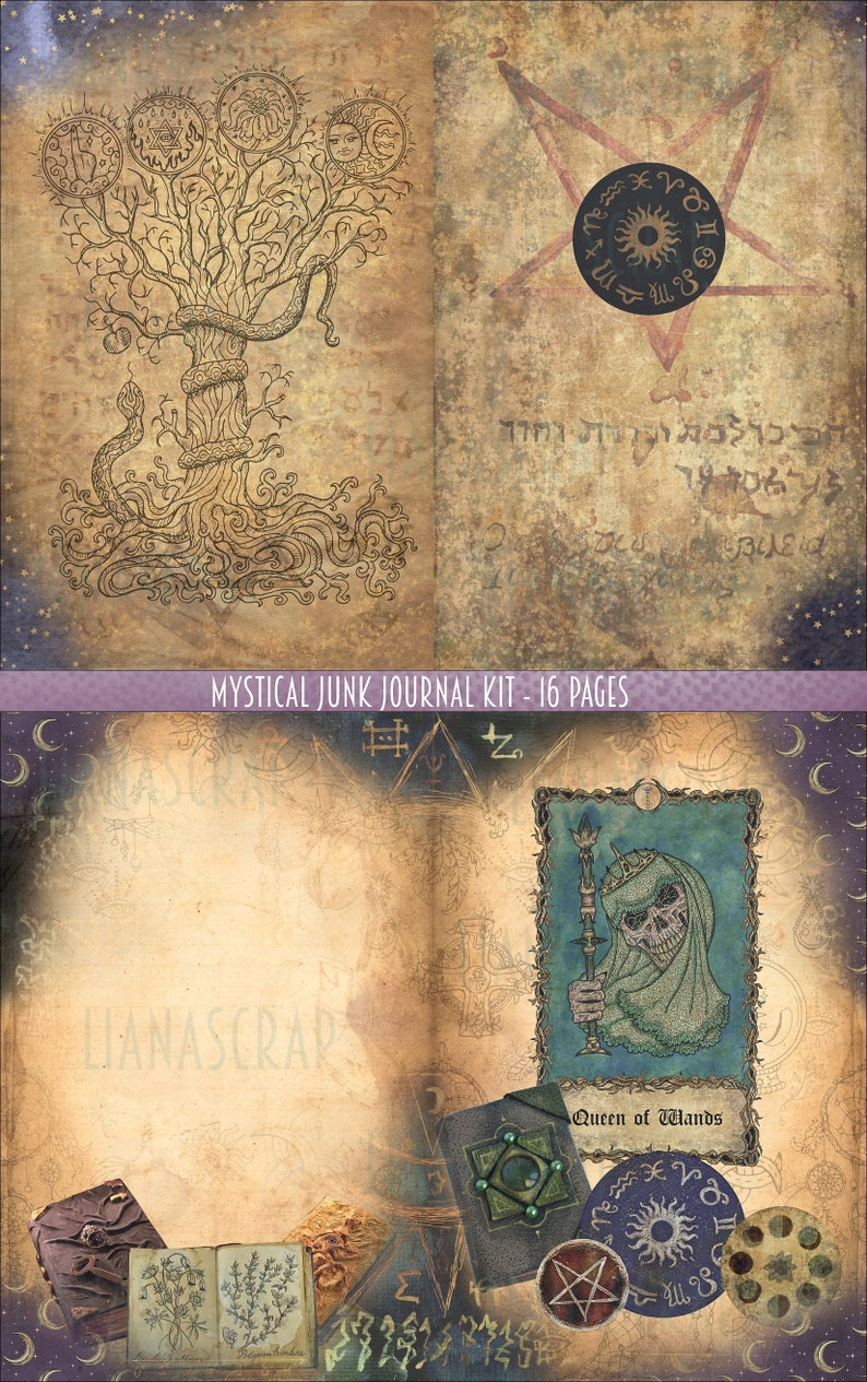 Mystical Junk Journal Digital Kit Printable Magic and Witch - Etsy