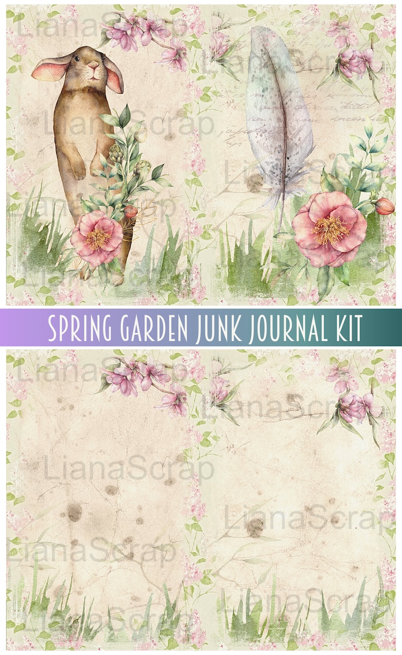 Spring Garden Junk Journal Digital Kit Printable Spring - Etsy