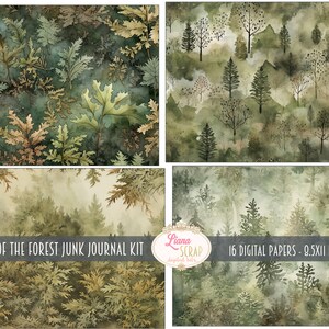 Magical Forest Junk Journal Paper, Woodland Collage (PDF) - Etsy