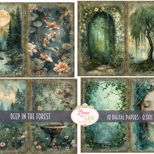 Deep in the Forest Junk Journal Digital Kit Printable, Enchanted Forest ...