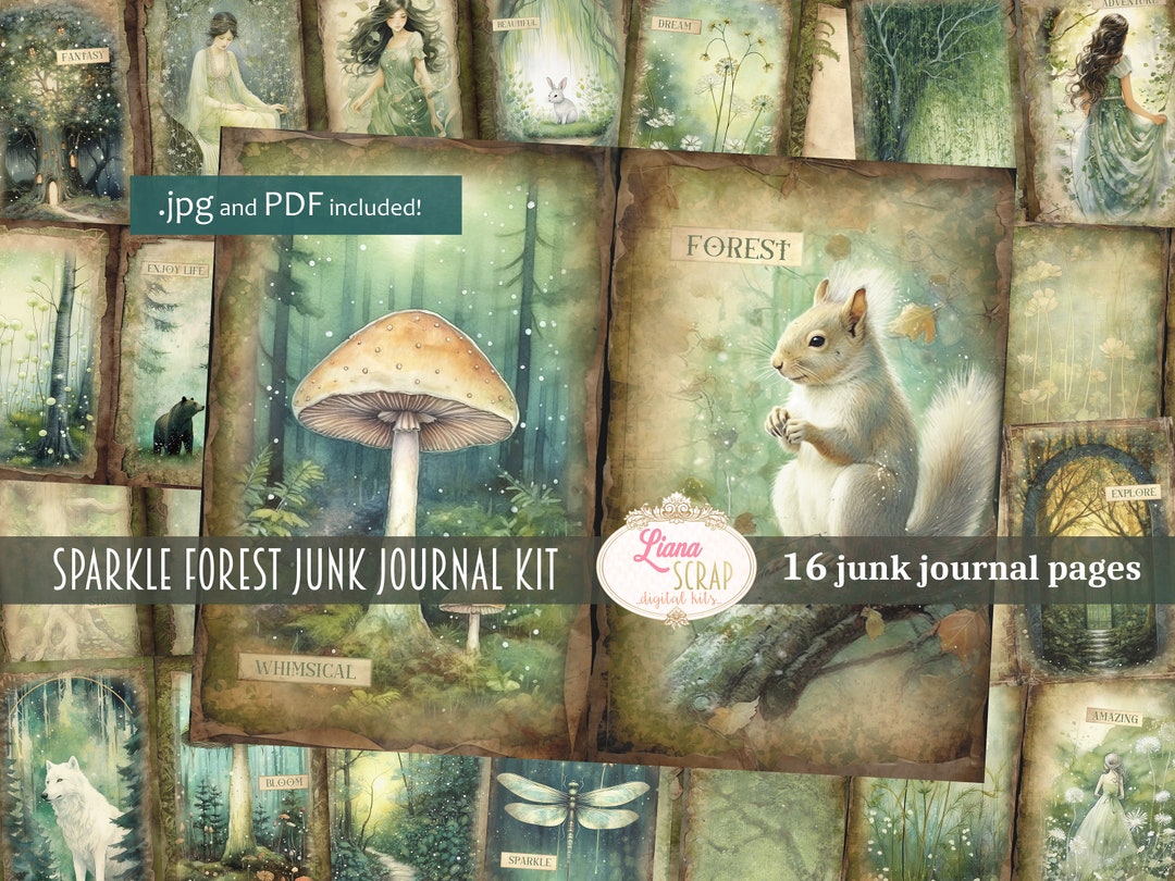 Sparkle Forest Junk Journal Kit, Enchanted Printables (PDF) - Etsy