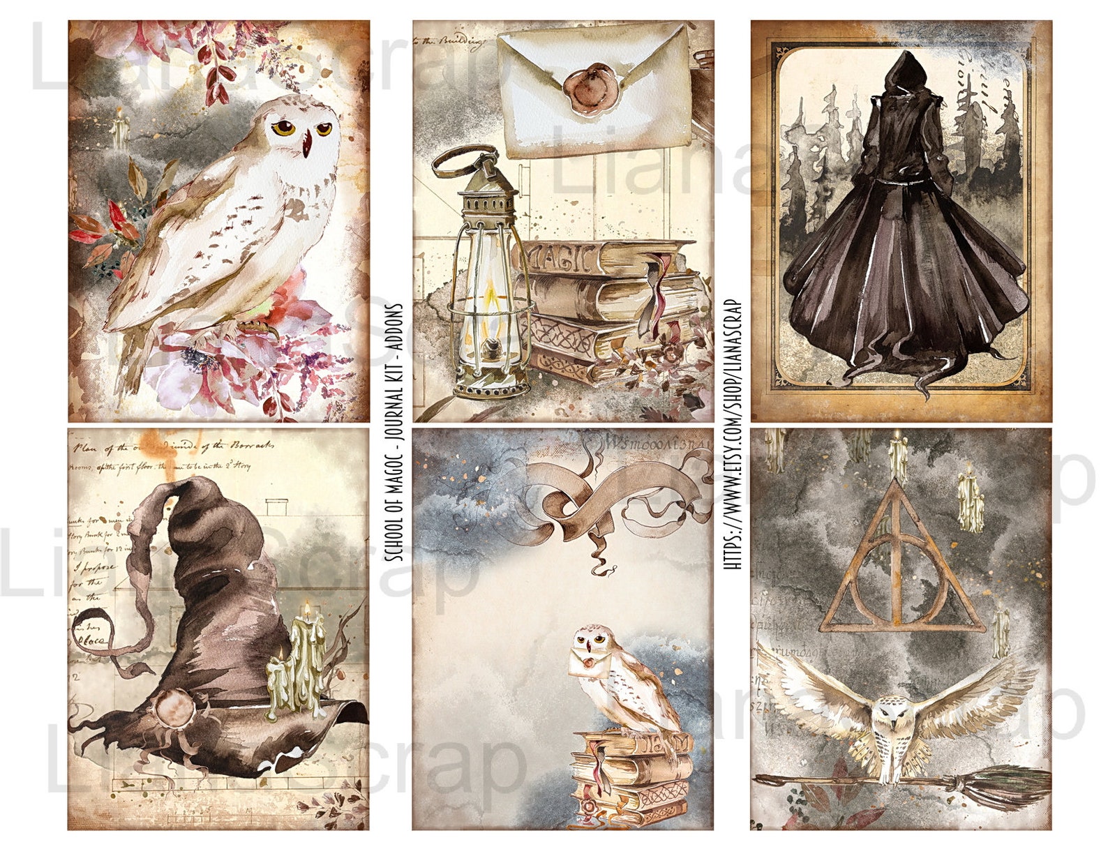 School of Magic Junk Journal Ephemera ADDON Digital Kit Printable ...