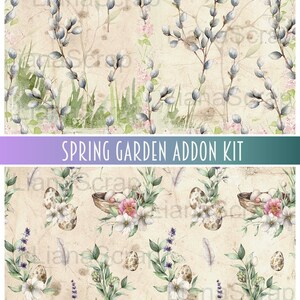 Spring Garden ADDON Junk Journal Digital Kit Printable, Spring Flowers ...