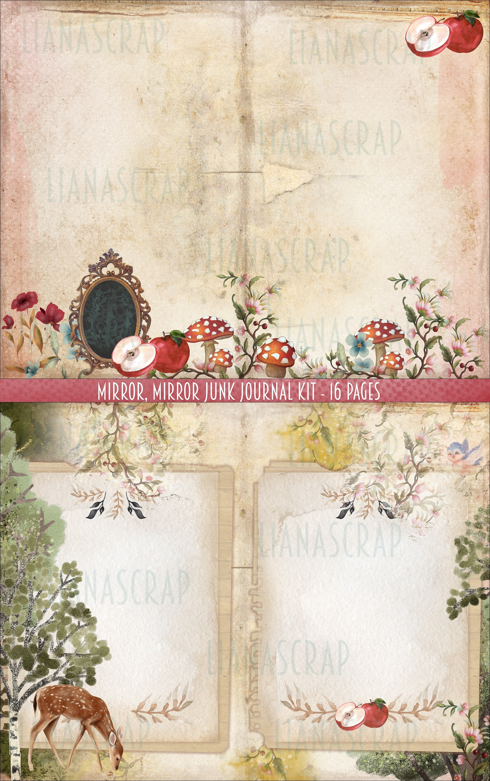 Mirror Mirror Junk Journal Digital Kit Printable Princess - Etsy