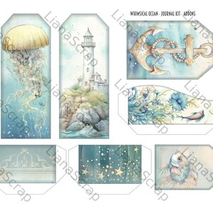 Whimsical Ocean Digital Junk Journal ADDON Kit, Underwater Collage ...