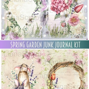 Spring Garden Junk Journal Digital Kit Printable, Spring Flowers and ...