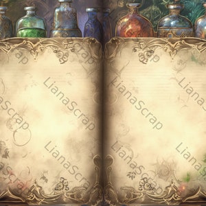 Basic Colorful Potions Digital Paper for Junk Journals, Old Paper ...