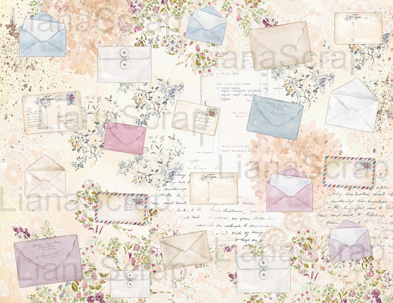 Writing Studio Background Collage Digital Kit Printable Books | Etsy