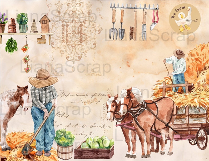 Farm Life Junk Journal Digital Kit Printable Farm Animals - Etsy