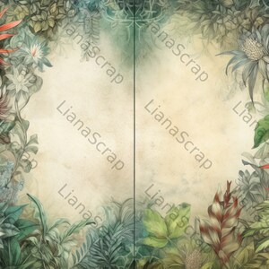 Basic Tropical Digital Paper for Junk Journals, Journal Paper With ...