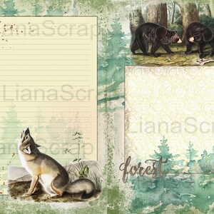 In the Forest Junk Journal Digital Kit - 16 Printable Collage Sheets ...