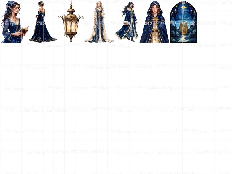 Gilded Star Elves Clipart – Fantasy Art, Dragons, Unicorns (105 PNG ...