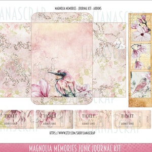 Magnolia Memories Junk Journal ADDON Digital Kit Printable, Spring ...