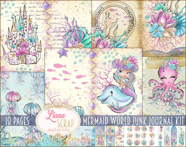 Instant Download Printable Mermaids Among Us Junk Journal Kit Art ...