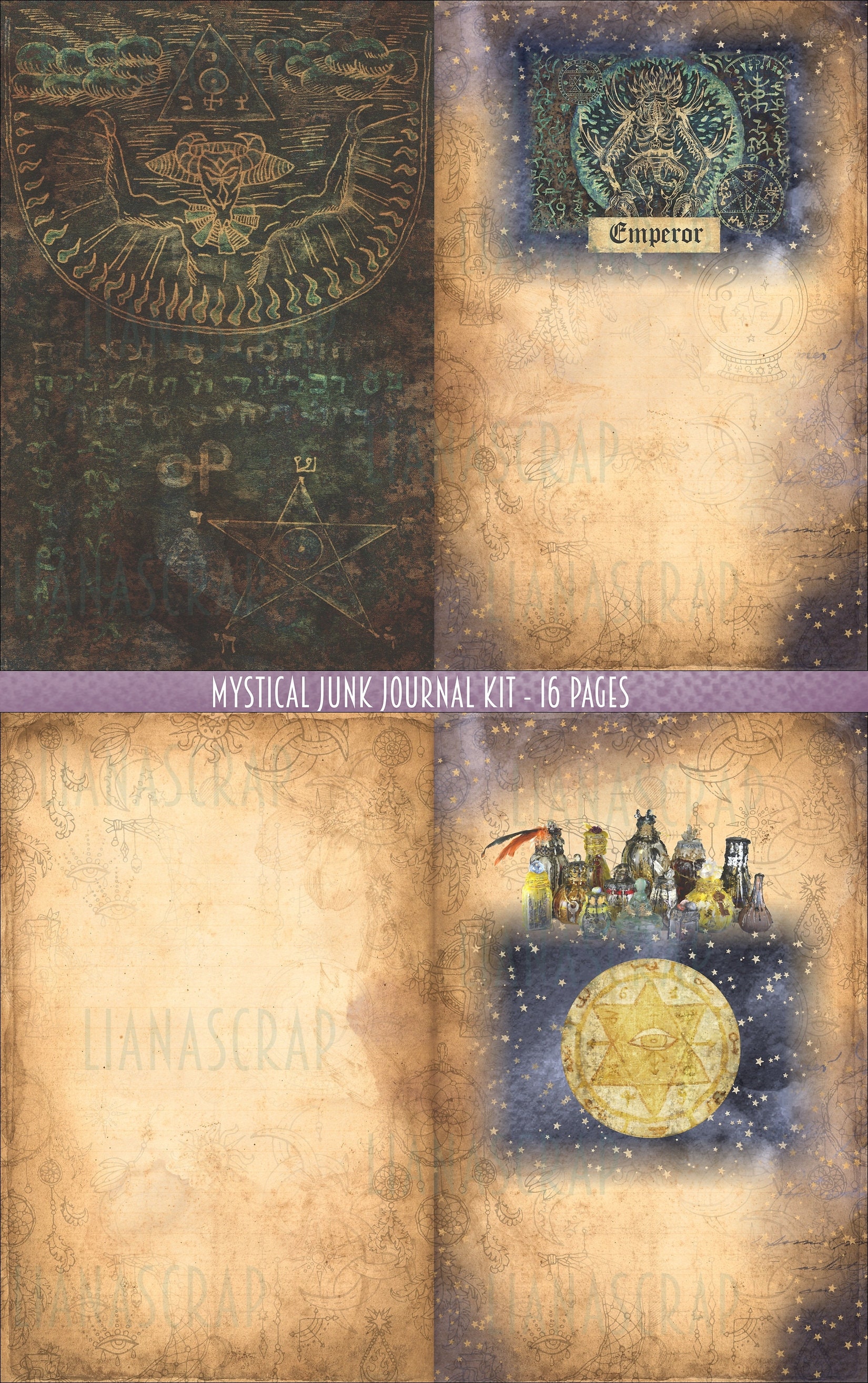 Mystical Junk Journal Digital Kit Printable Magic and Witch - Etsy