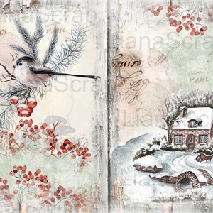 Frosty Winter Junk Journal Kit, Winter Collage Printables, Digital ...