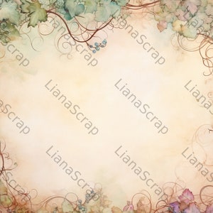 Magical Vines Background, Digital Junk Journal, Vines Collage Printable ...